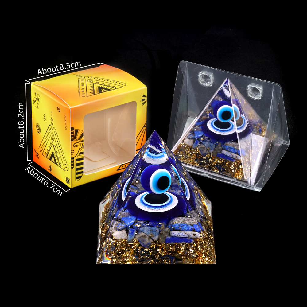 Customizable Semi-Precious Stone Evil Eye Orgone Pyramid – Manufacturer ...